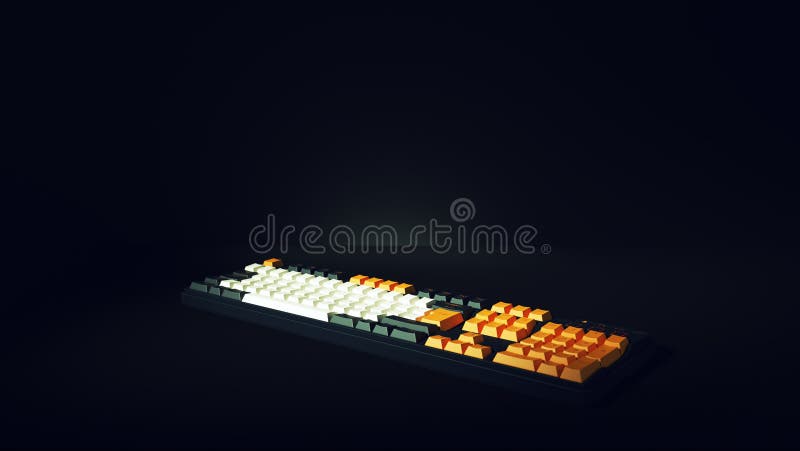 Computer Keyboard Orange Blue White Stock Illustration - Illustration ...