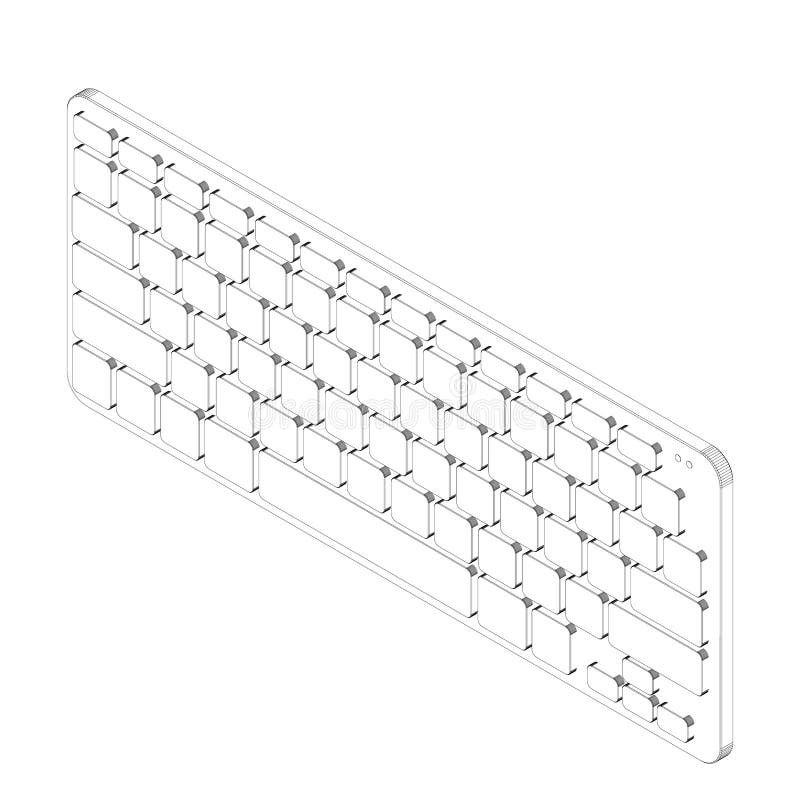 Computer Keyboard. Top View. 3d Vector Illustration. Stock Illustration ...