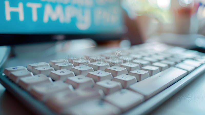 Computer keyboard on desk stock image. Image of technology - 373495207