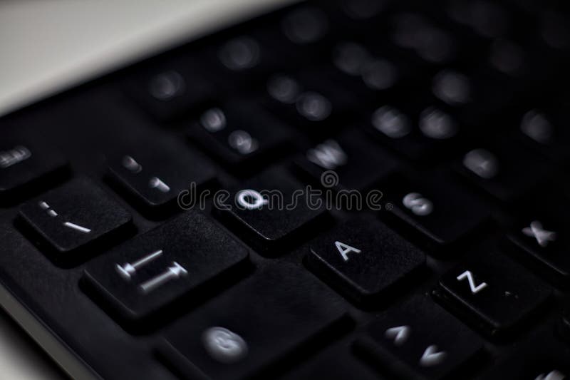 Computer Keyboard on a Desk Seen Up Close Stock Image - Image of laptop ...