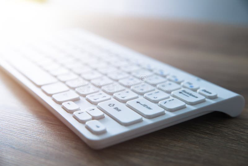 Computer keyboard on desk stock image. Image of symbol - 196520695