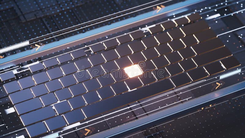 Computer Keyboard with Digital Cyberspace Background, 3d Rendering ...