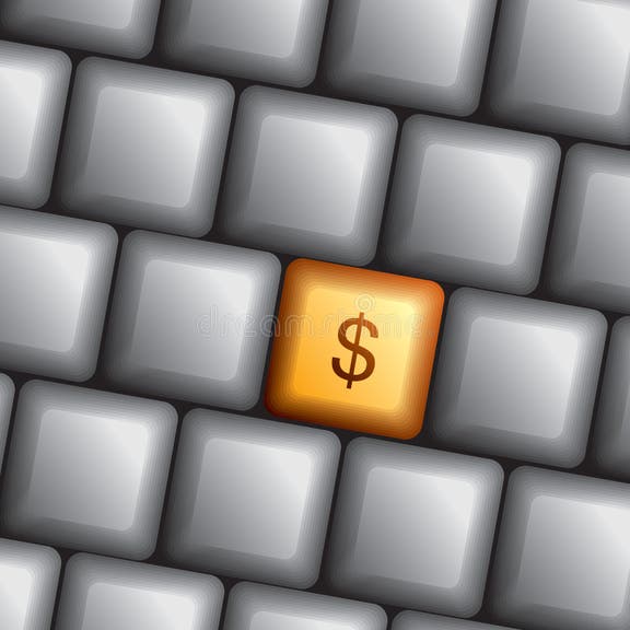 Computer Keyboard with Dollar Sign Key Stock Vector - Illustration of ...