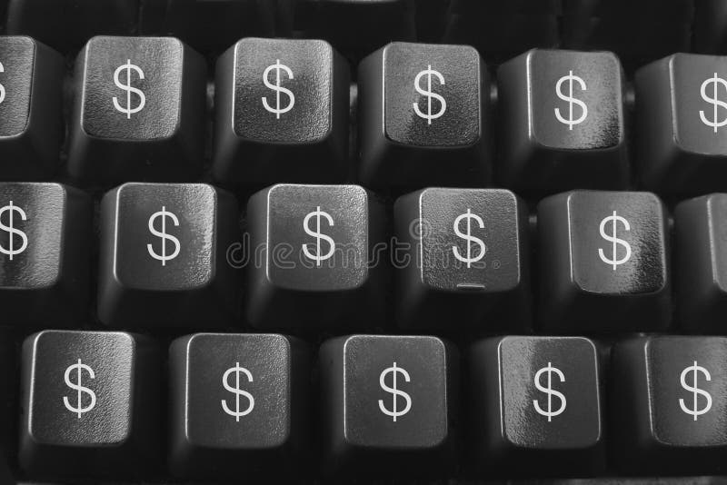 Computer Keyboard with Dollar Symbols Stock Photo - Image of closeup ...