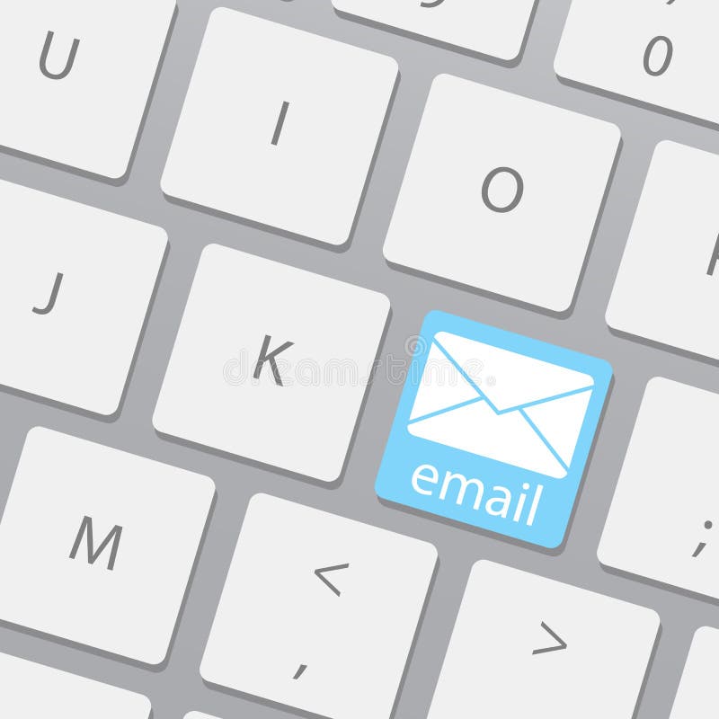 Computer Keyboard with E-mail Key. Send Email Button on Keyboard. Email ...