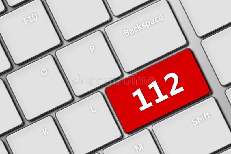 Computer Keyboard with Emergency Number 112 Stock Illustration ...