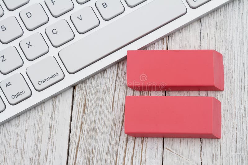 Computer Keyboard with an Eraser Stock Photo - Image of file ...