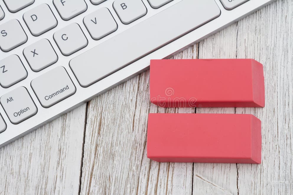 Computer Keyboard with an Eraser Stock Photo - Image of file ...