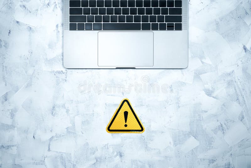 Computer Keyboard and Exclamation Mark on the Background Stock Photo ...