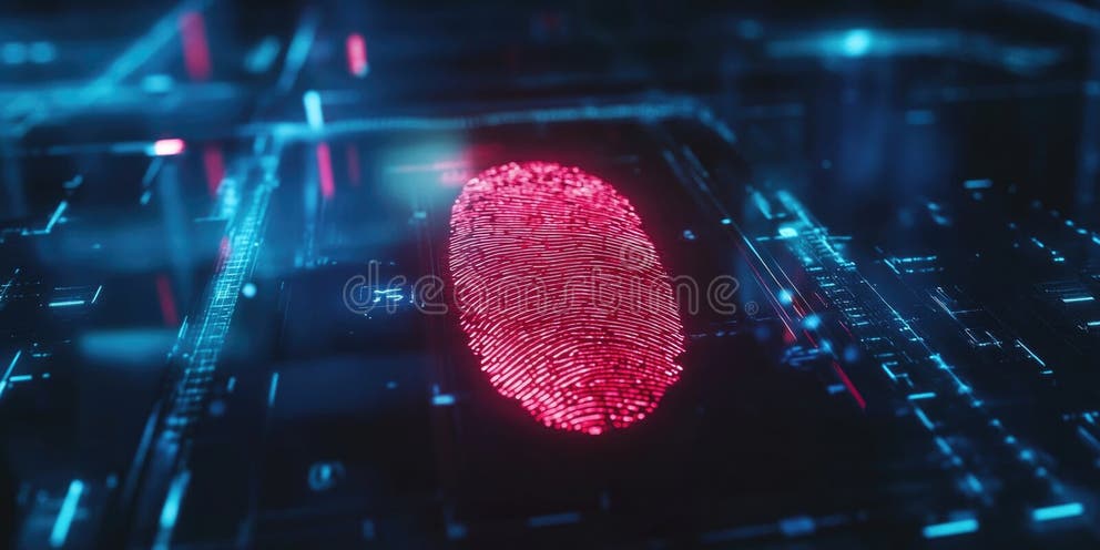 Computer Keyboard with Fingerprint Scanner Stock Image - Image of ...