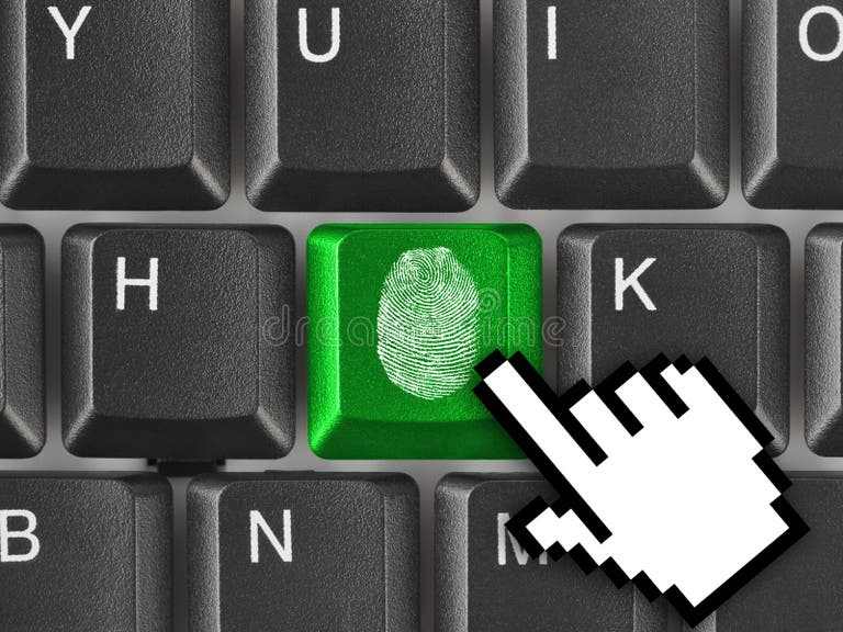 Computer Keyboard with Fingerprint Stock Photo - Image of fingerprint ...