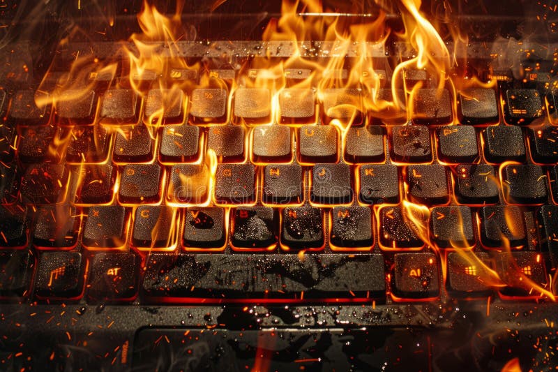 A Fire Burns in a Fireplace in a Dark Room Stock Photo - Image of stand ...