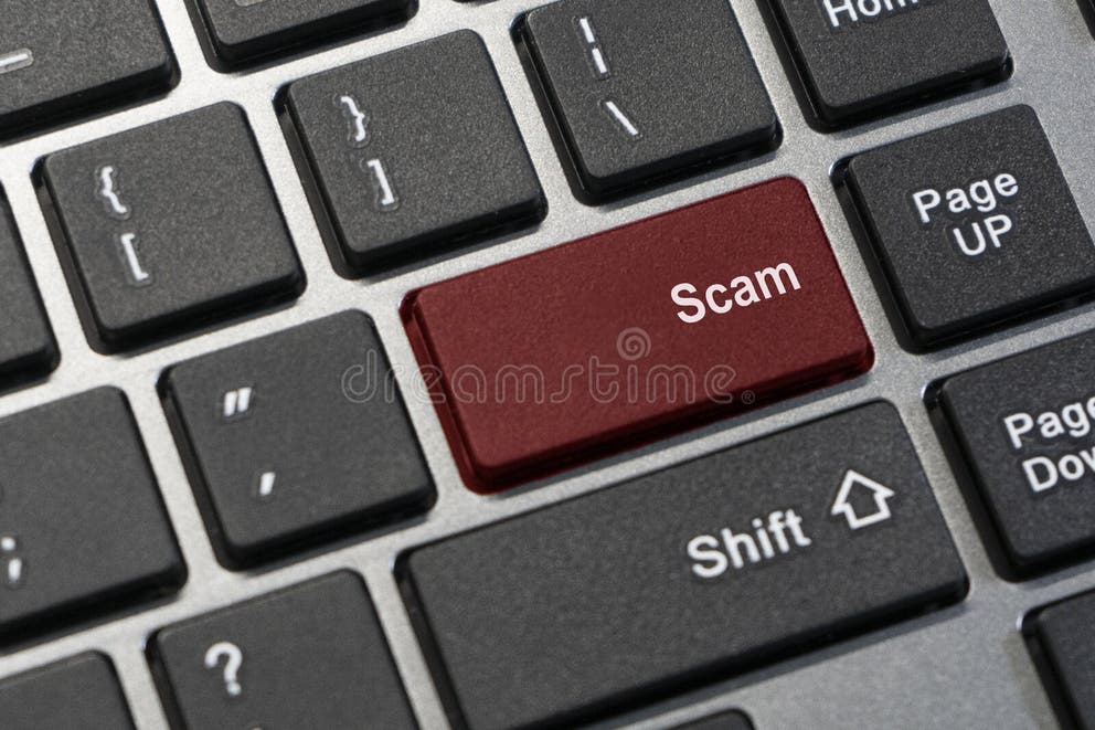 Computer Keyboard with Focus on Red SCAM Buttom Stock Image - Image of ...