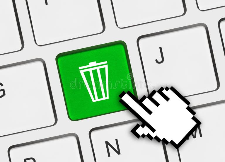 Computer Keyboard with Garbage Key Stock Photo - Image of file ...