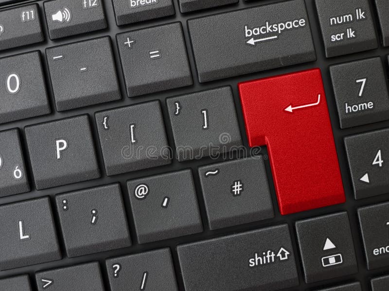 Computer Keyboard Generic Red Enter Key Stock Photo - Image of keyboard ...