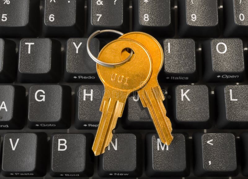 Golden key on keyboard stock photo. Image of encryption - 3058334
