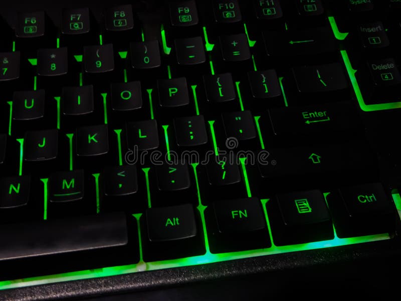 Computer Keyboard with Green Backlight, RGB Computer Keyboard Stock ...