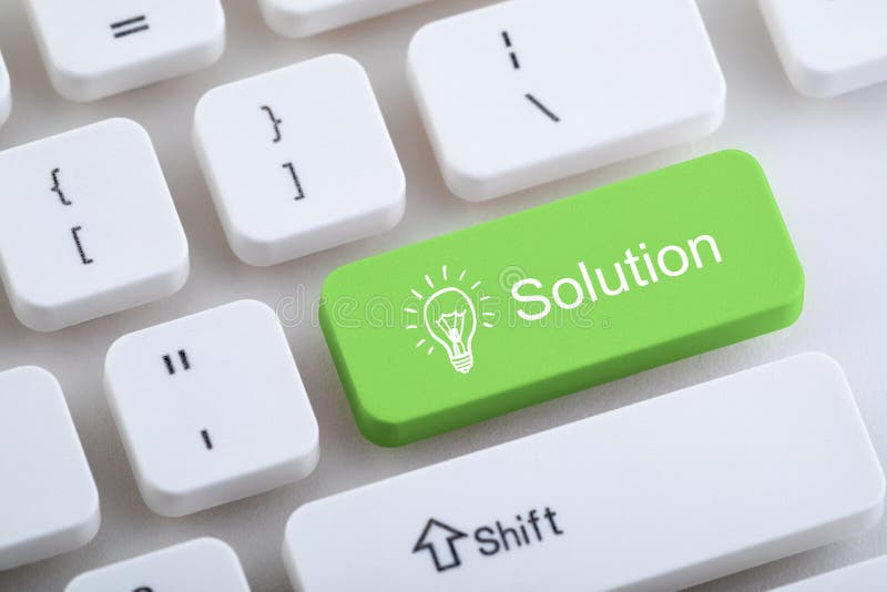 Computer Keyboard with Solution Button Stock Photo - Image of discovery ...