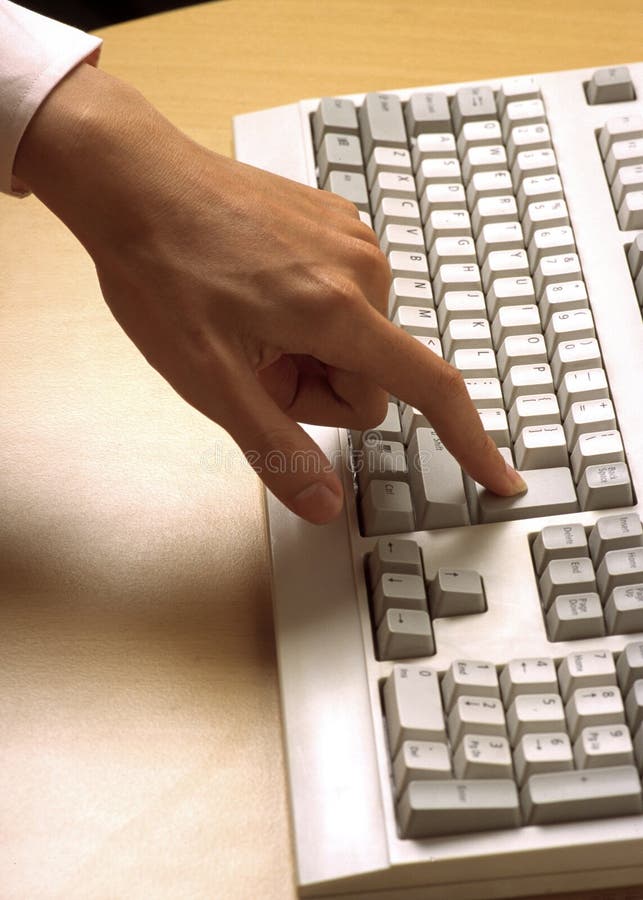 Computer keyboard and hand stock image. Image of trading - 49414347