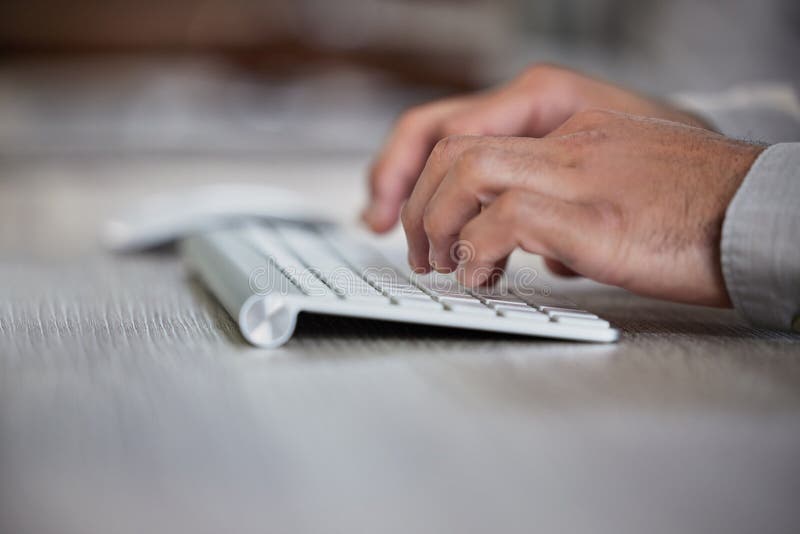 Computer, Keyboard and Hand Typing in Office for Ecommerce Business ...