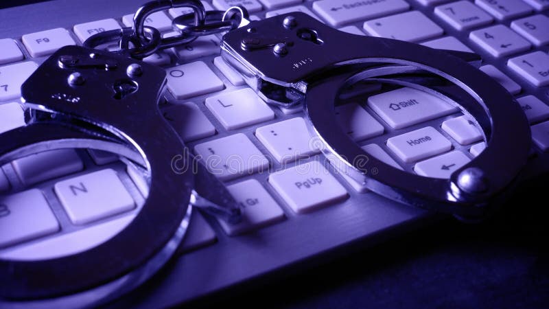 Computer Keyboard and Handcuffs Stock Footage - Video of cyber ...