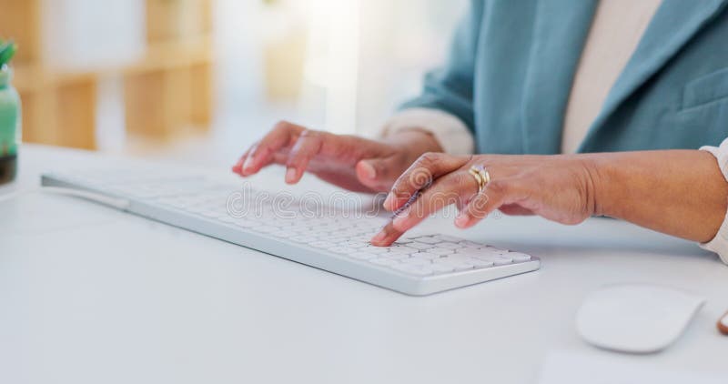 Computer Keyboard, Hands and Business Person Typing Online Research ...