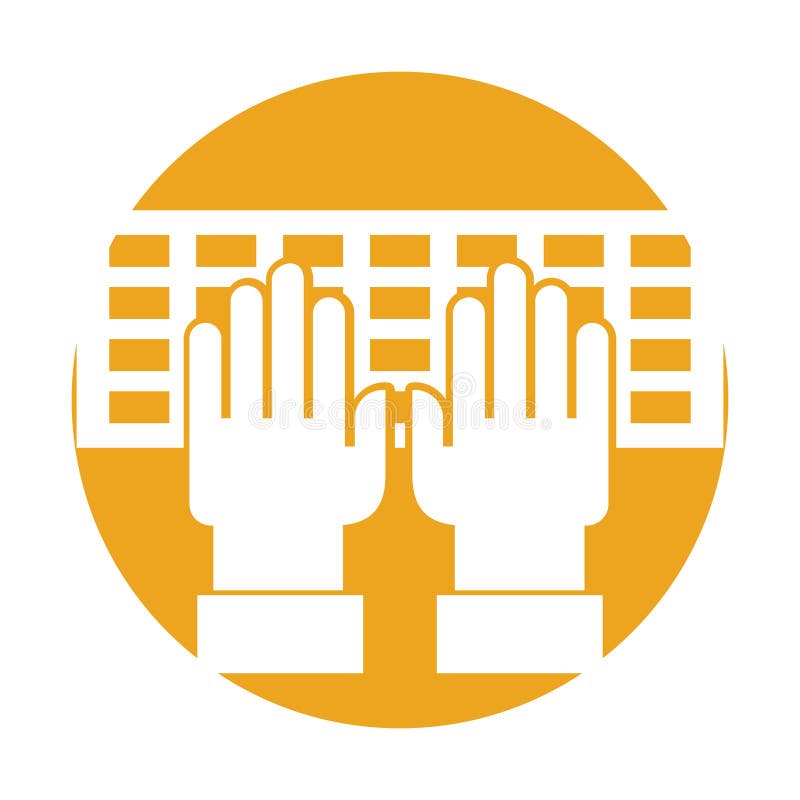 Hands Computer Keyboard Sketch Stock Illustrations – 154 Hands Computer ...