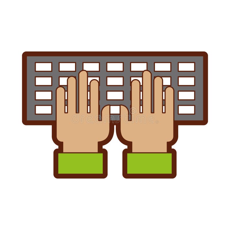 Hands Computer Keyboard Sketch Stock Illustrations – 157 Hands Computer ...