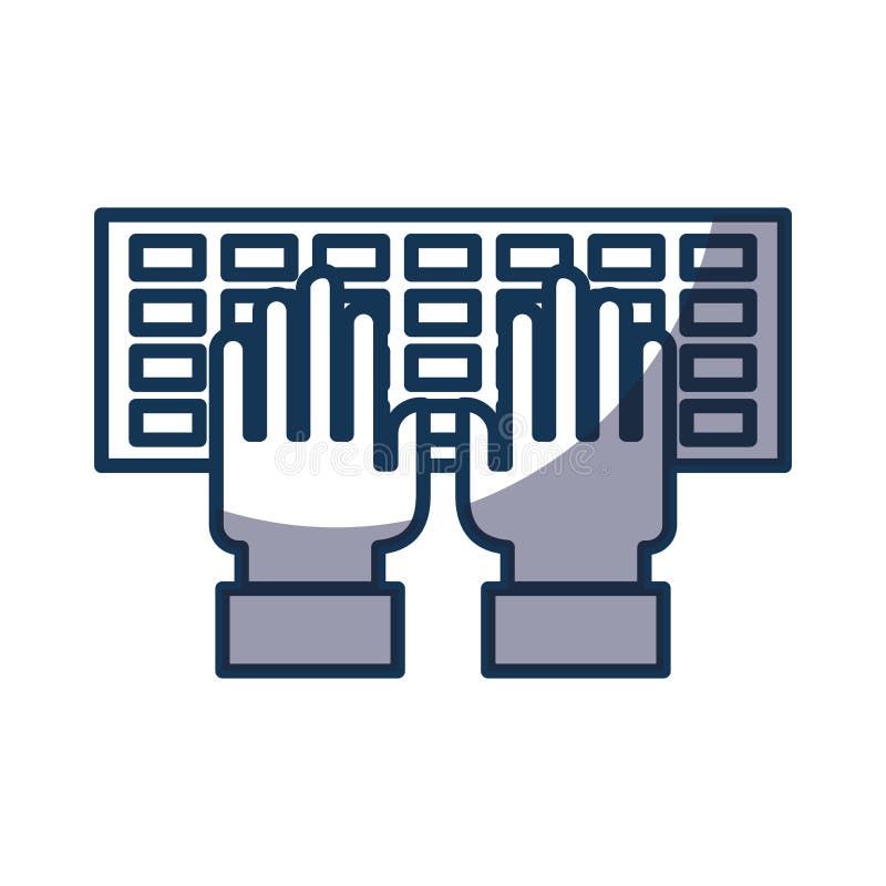 Computer Keyboard with Hands User Stock Vector - Illustration of ...