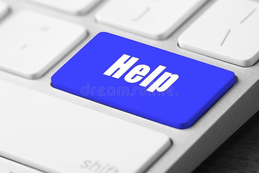 Computer Keyboard with HELP Button Stock Illustration - Illustration of ...