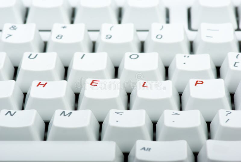Help on a keyboard stock photo. Image of support, attention - 714490