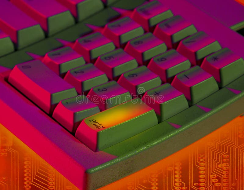 Computer Keyboard With Highlight On Enter Key Stock Photo - Image of ...