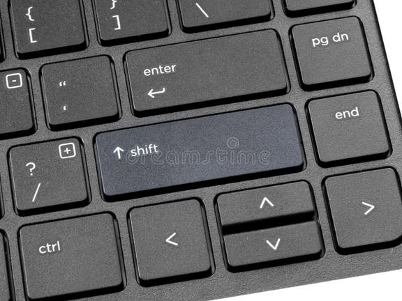 Computer Keyboard with Highlighted Shift Key Stock Photo - Image of ...
