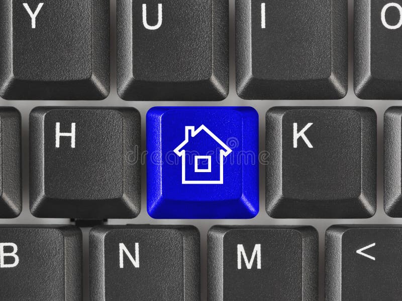 Computer Keyboard with Home Key Stock Photo - Image of abstract ...