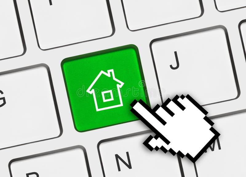 Computer Keyboard with Home Key Stock Image - Image of exterior, loan ...
