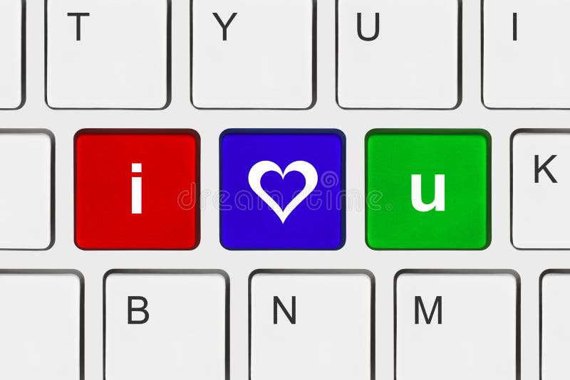 PC keyboard with love key stock image. Image of numbers - 4555215