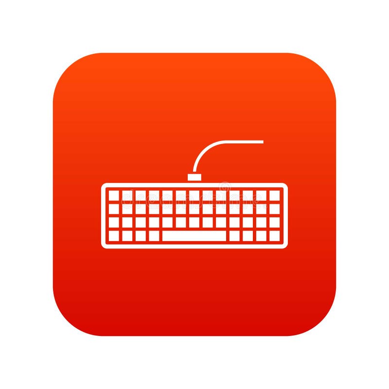 Computer Keyboard Icon Digital Red Stock Vector - Illustration of board ...