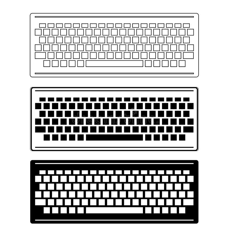 Computer Keyboard Icon Set Isolated on White Background. PC Buttons ...