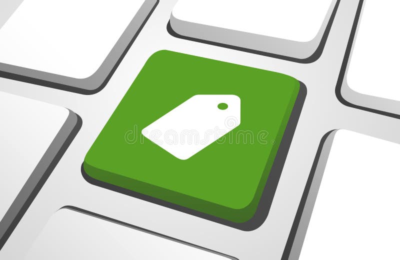 Computer Keyboard Icon Tag Concept Stock Illustration - Illustration of ...