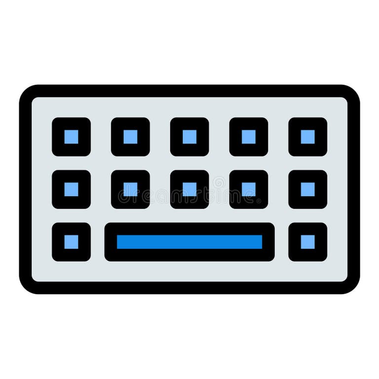 Computer Keyboard Icon Typing Interface in Flat Line Color Style Stock ...