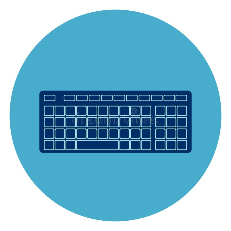 Computer Keyboard Icon Web Button on Round Blue Background Stock Vector ...