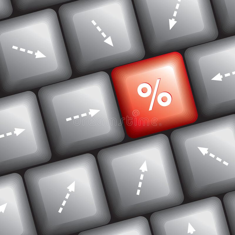 Keyboard Key With Percent Symbol Stock Illustration - Illustration of ...