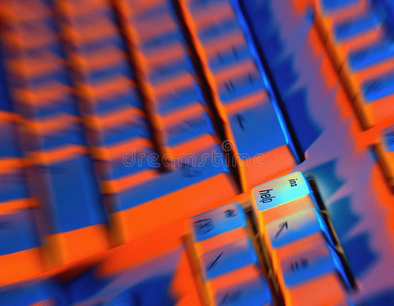 Computer Keyboard with Illuminated Help Key Stock Photo - Image of ...