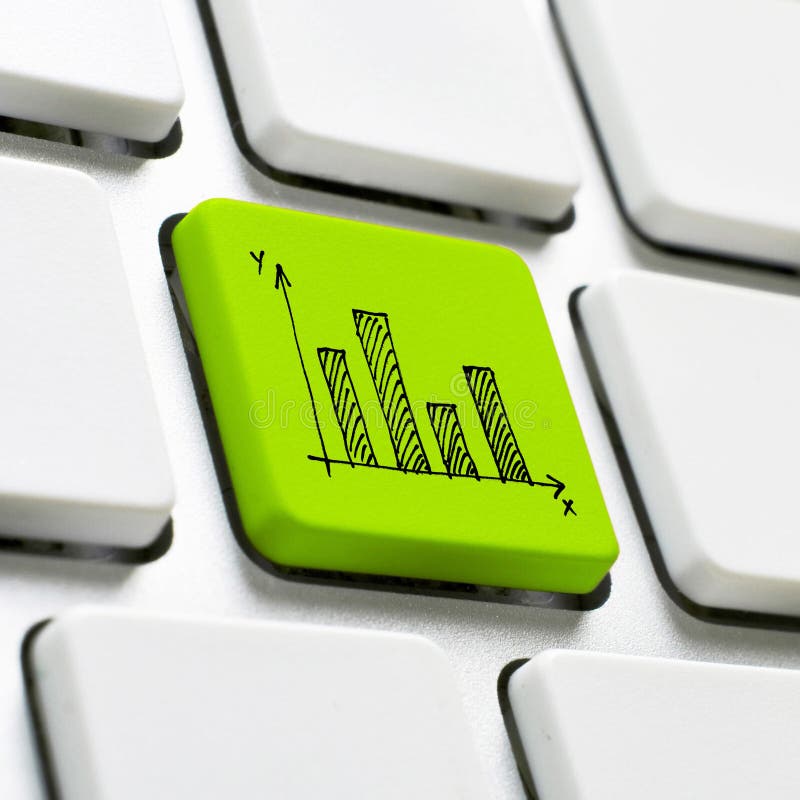 Computer Keyboard with Infographics Element Stock Photo - Image of ...
