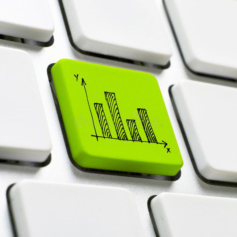 Computer Keyboard with Infographics Element Stock Photo - Image of ...