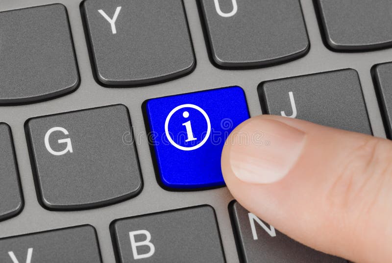 PC Keyboard with Information Key Stock Photo - Image of design, humour ...