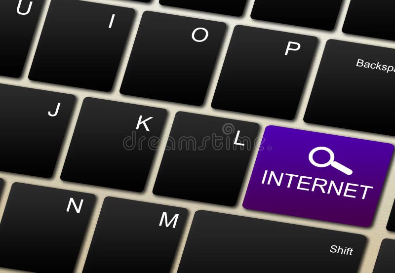 Computer Keyboard with Internet Button Stock Illustration ...