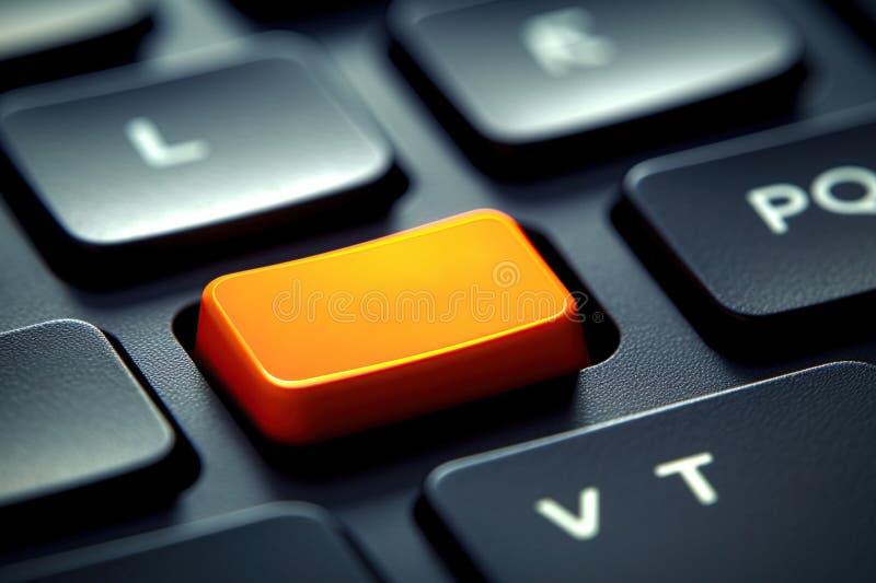 Computer Keyboard Key with Blank, Empty Space To Add Letters, Text ...