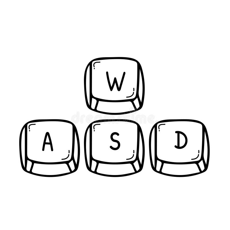 Computer Keyboard Key Caps: WASD Gaming Keys. Stock Vector ... Computer Keyboard Key Caps: WASD Gaming Keys. Stock Vector ...