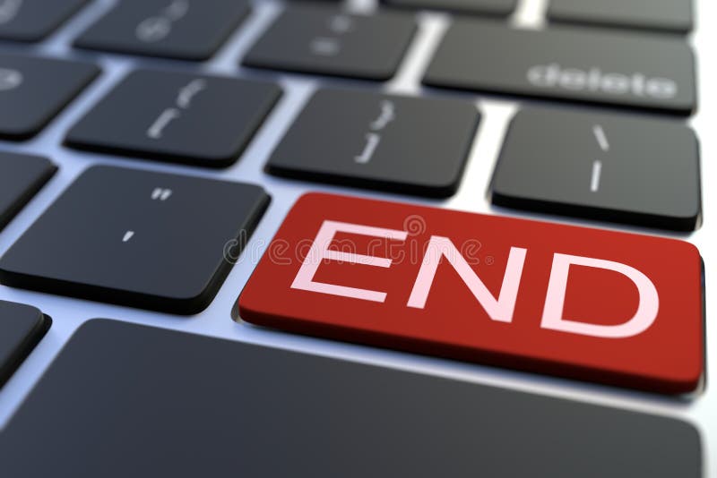 END Key on Computer Keyboard. 3D Rendering Stock Image - Image of ...